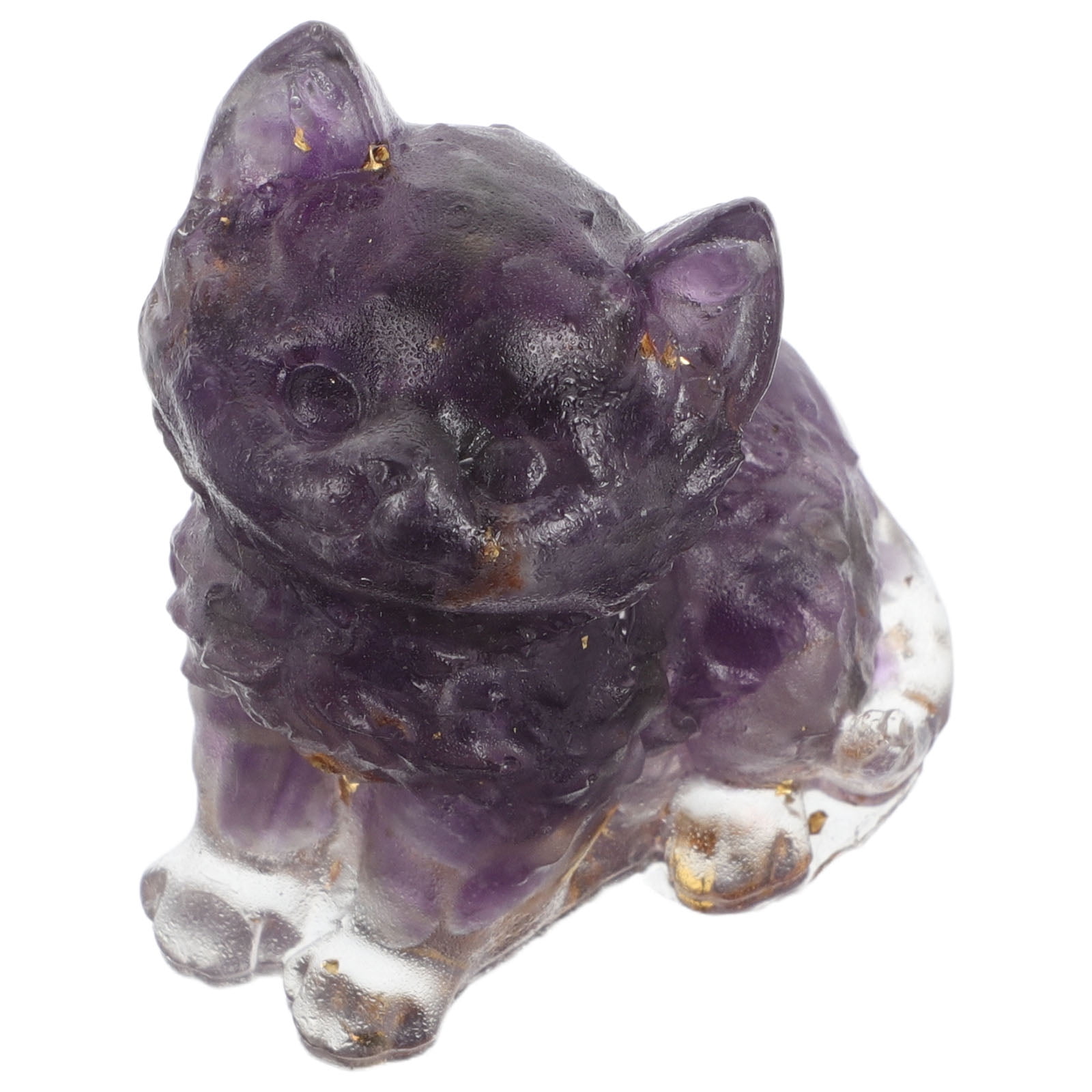 OUNONA Miniature Crystal Cat Resin Figurine Lying Cat Statue For Home ...