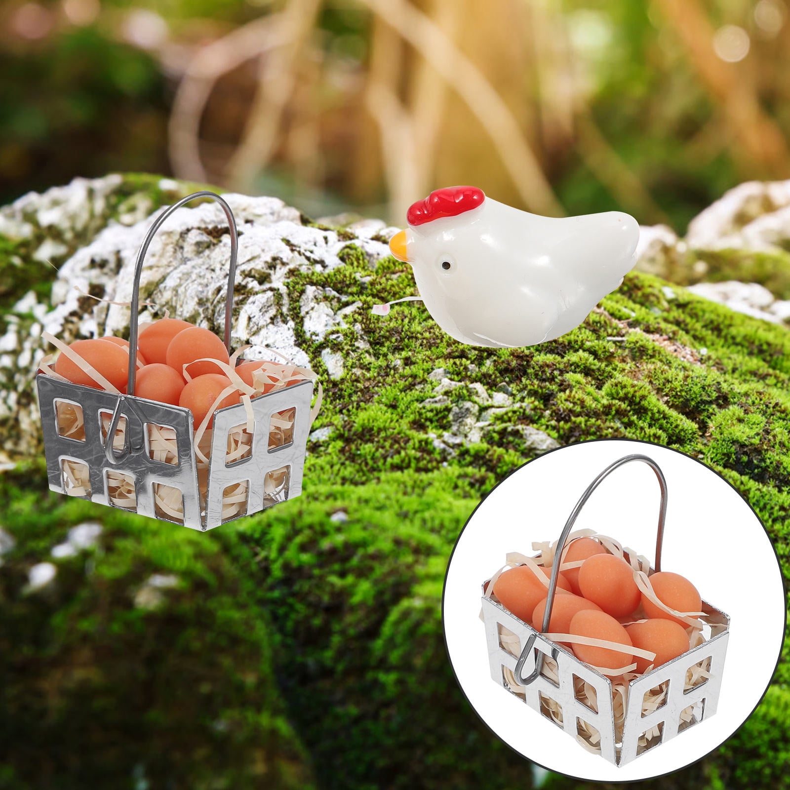 OUNONA Miniature Food and Play Model Miniature Egg Models Mini House ...