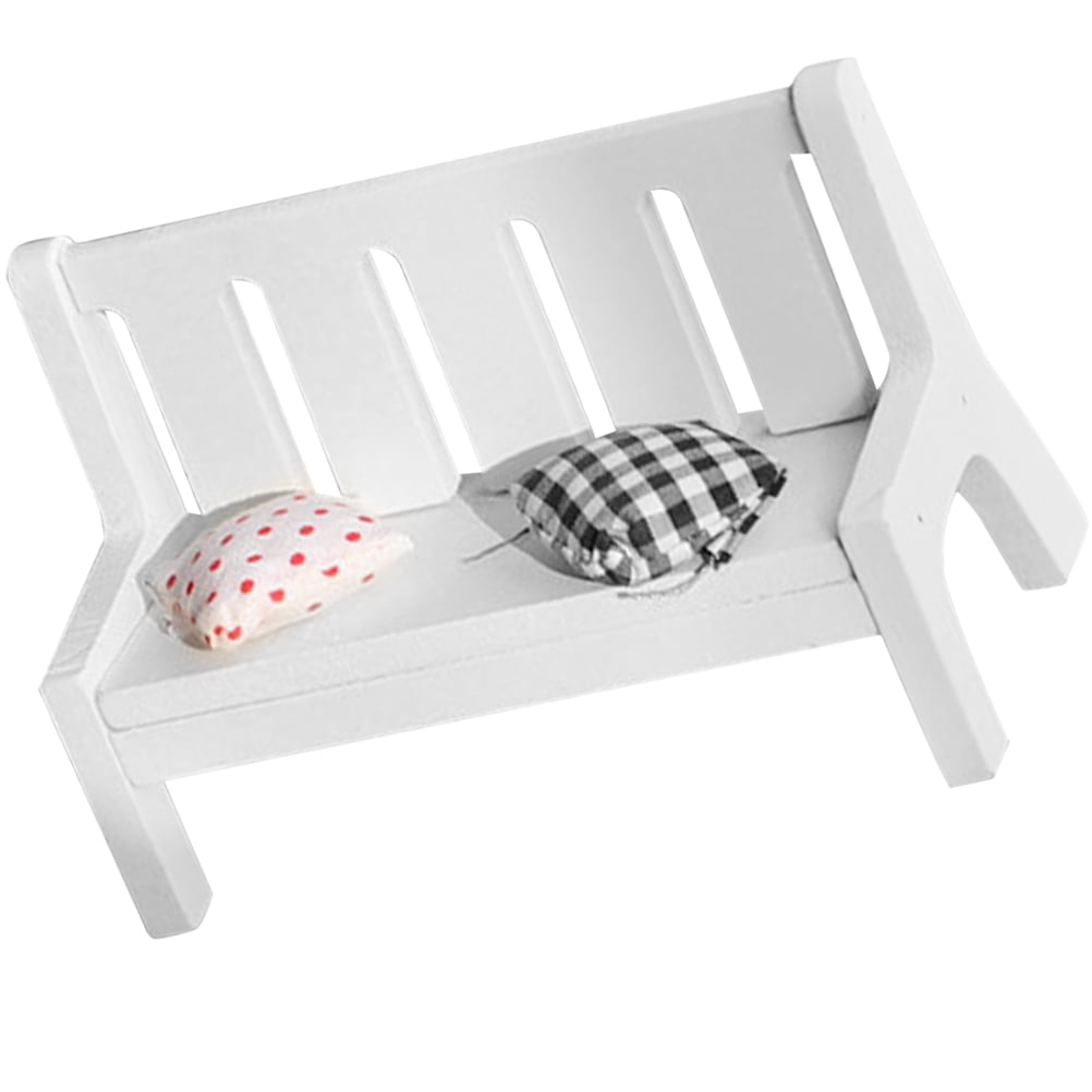 OUNONA Miniature Furniture Bench Model Mini Bench Figurine Cartoon Mini ...
