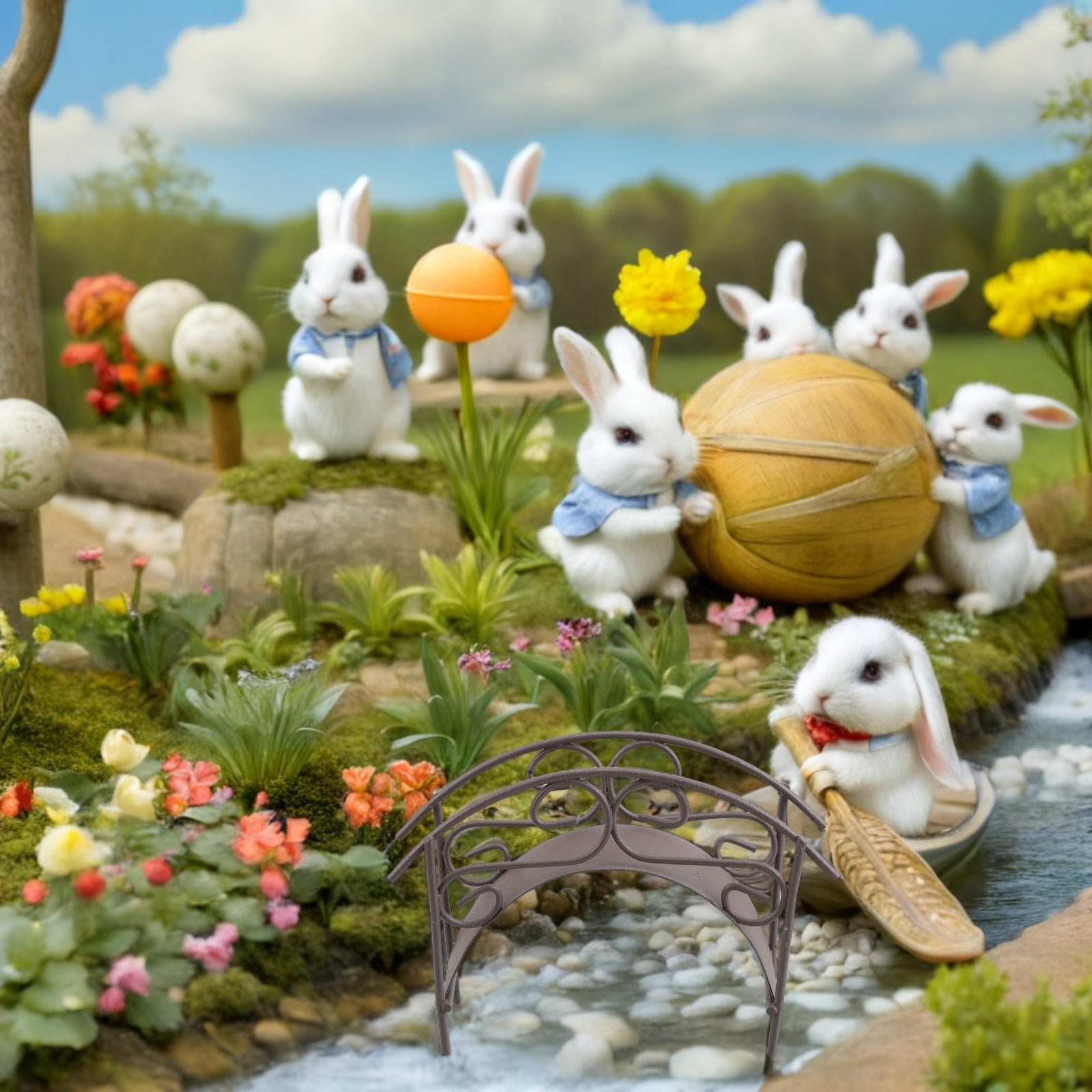 OUNONA Miniature Garden Arch Bridge Diy Landscaping Decoration Tiny ...