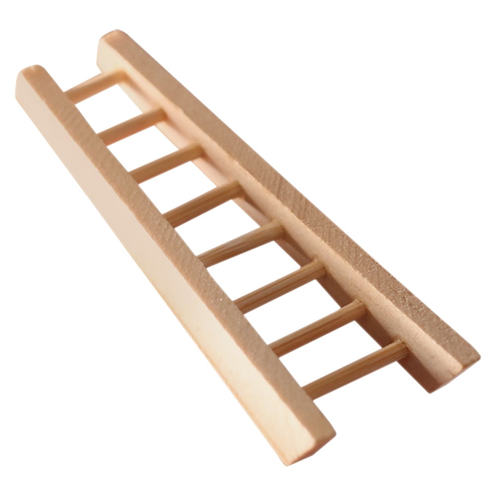 OUNONA Miniature Ladder Mini Wood Dollhouse Ladder Furniture Staircase ...
