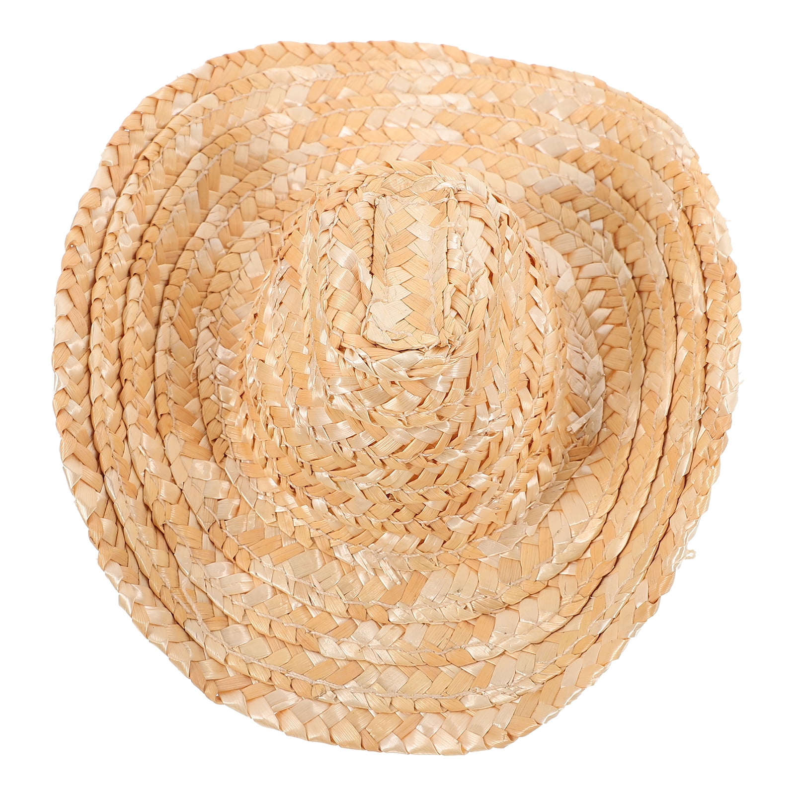 OUNONA Miniature Mini Woven Doll Cowboy Hat Straw Cowboy Hat Photo Prop ...