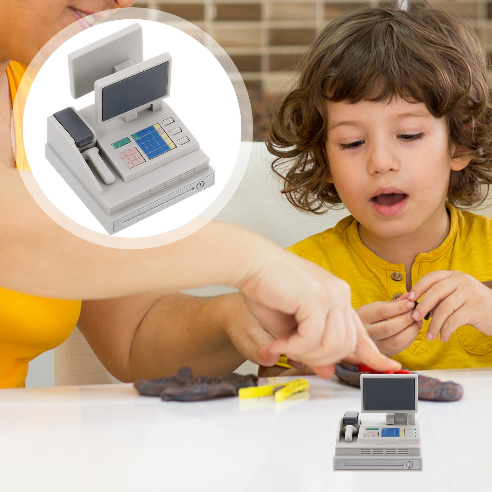 OUNONA Miniature POS Machine Dollhouse Supermarket Pretend Play Cash ...