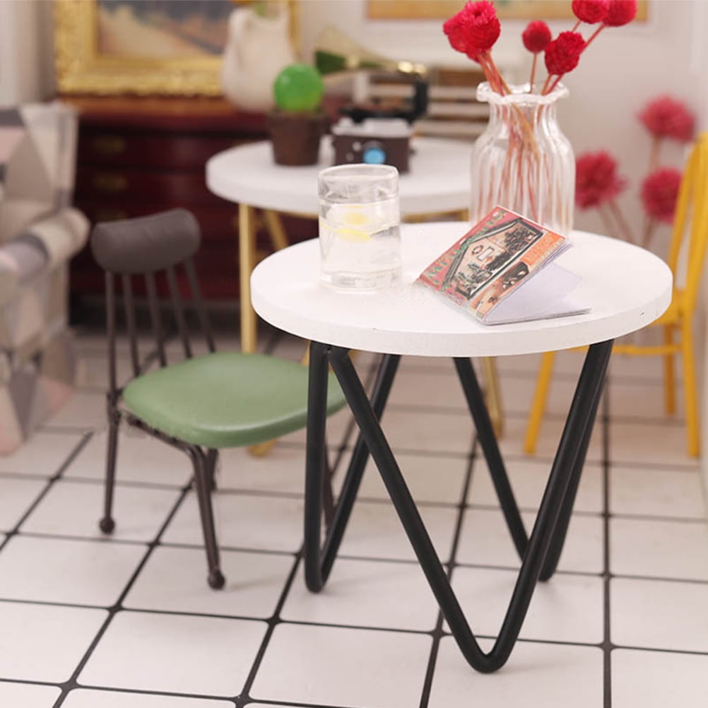 OUNONA Miniature Side Table Tiny Side Table 1:12 Scale Miniature House ...