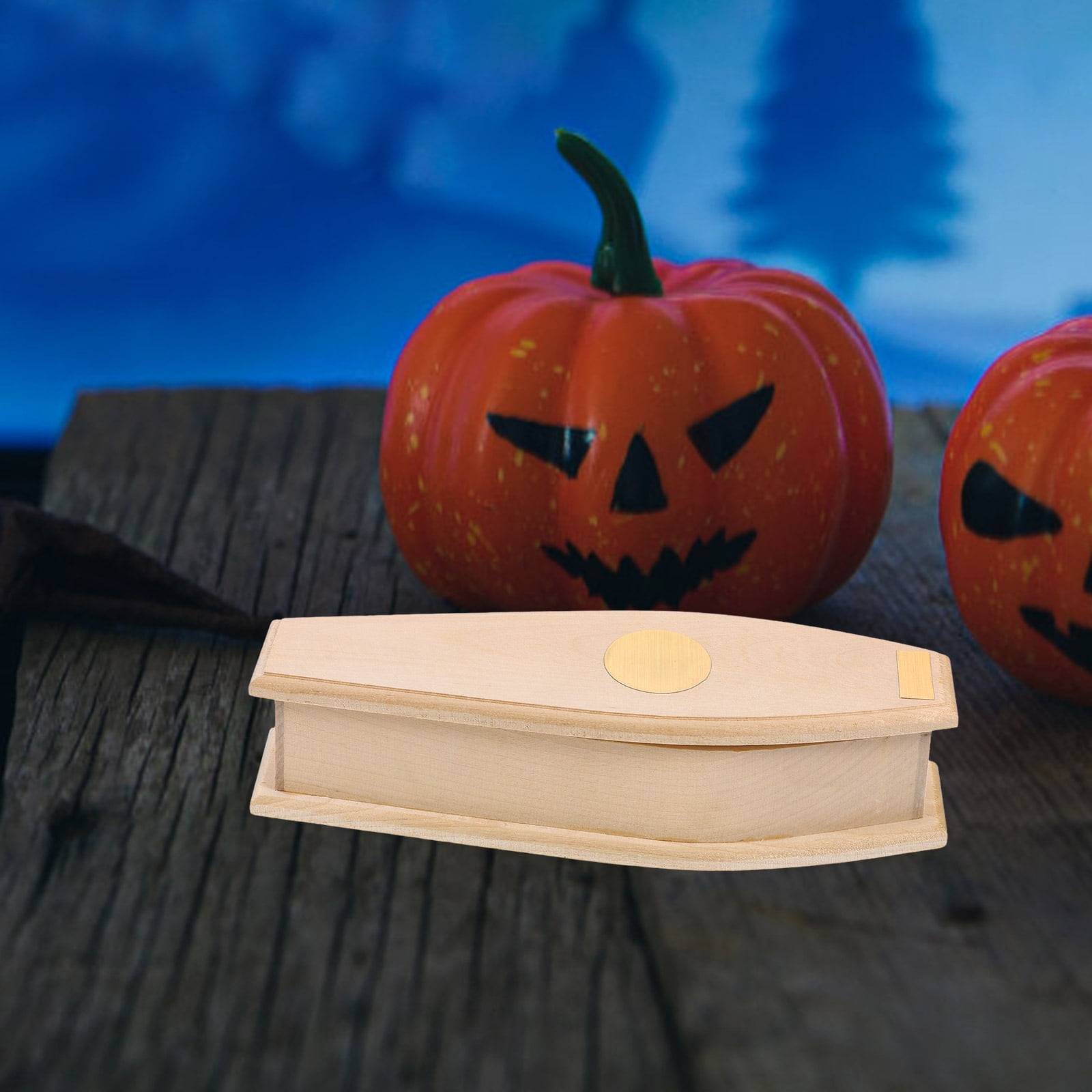 OUNONA Miniature Wooden Coffin for Dollhouse Unpainted DIY Halloween ...