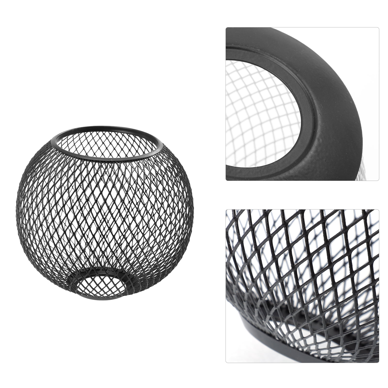 OUNONA Modern Metal Light Shade Black Spherical Lampshade Lamp Cover ...