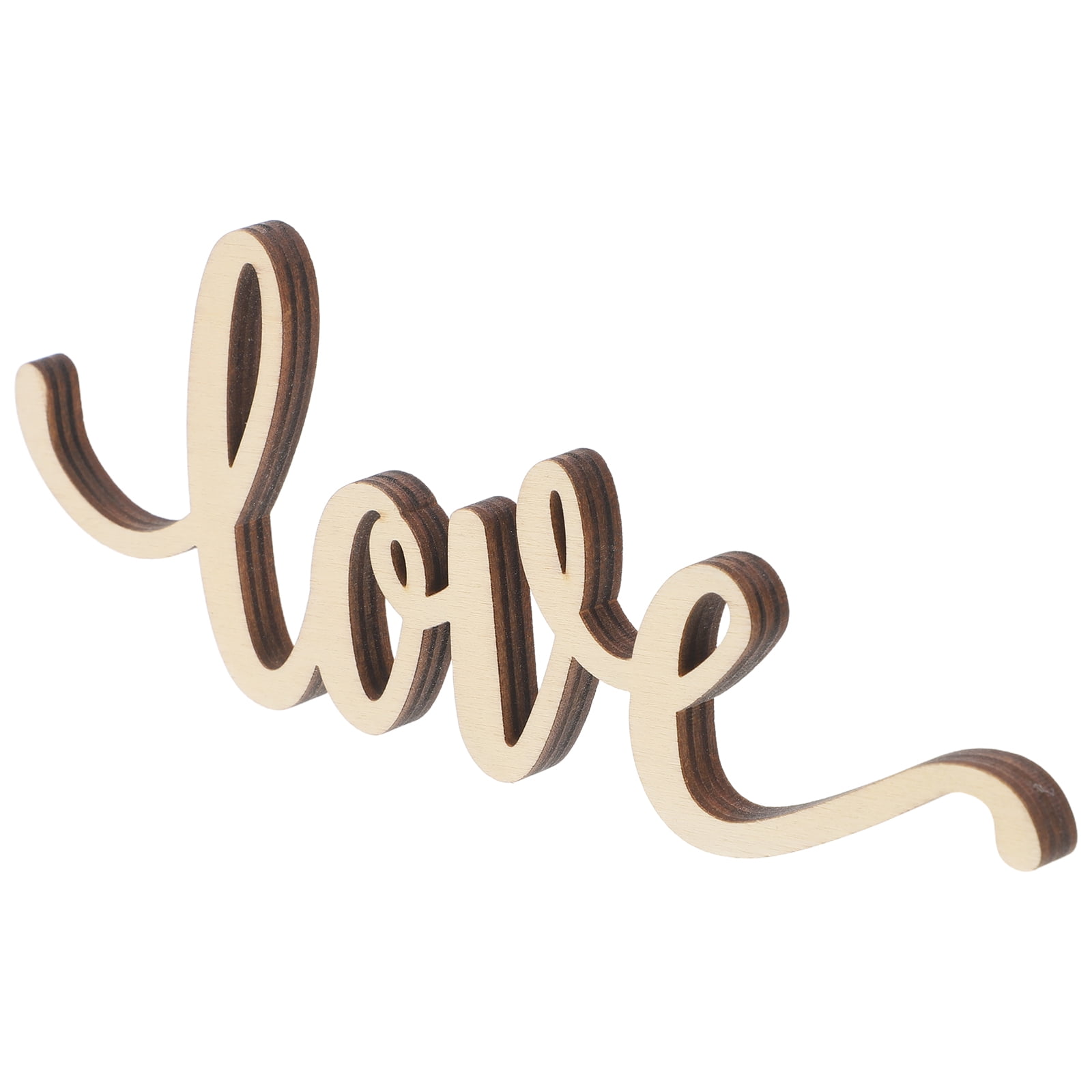 OUNONA Unfinished Wooden Love Sign Wall Art Decor for Living Room ...