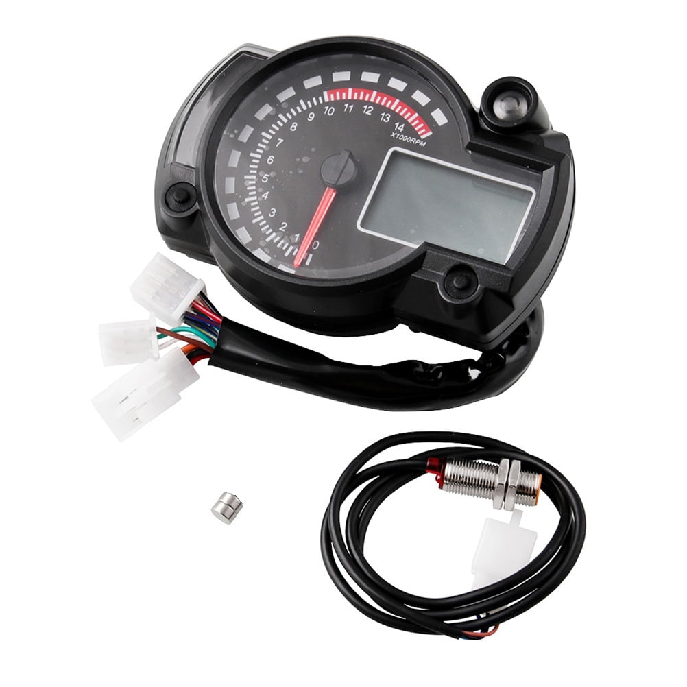 OUNONA Digital Motorcycle Speedometer with 7 Color Backlight Tachometer ...