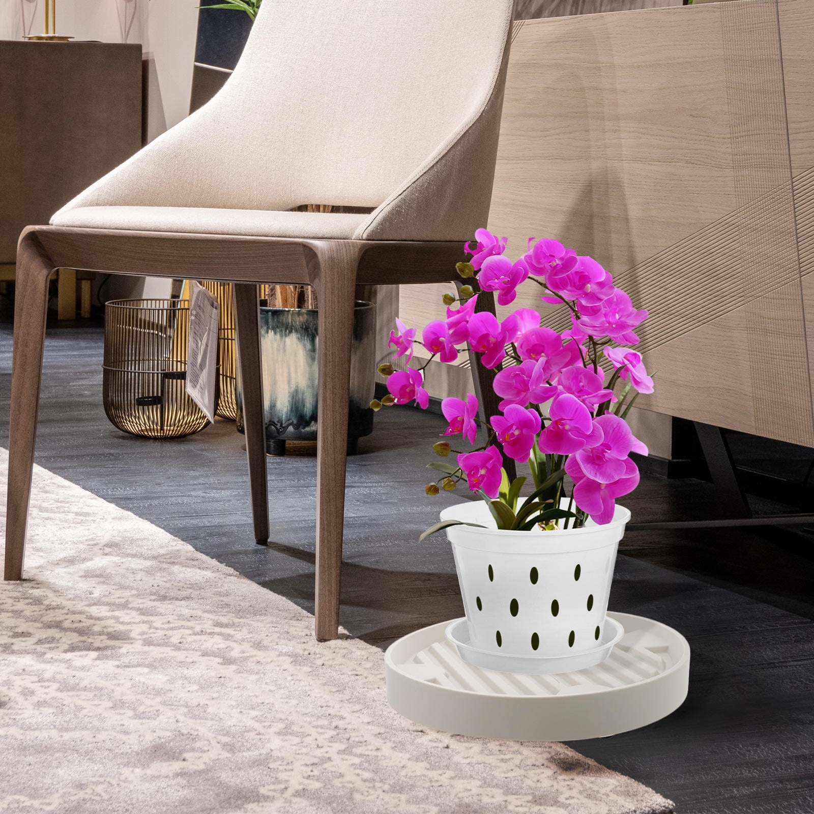 OUNONA Movable Plant Cart with Hidden Rolling Casters Heavy Duty Plant ...