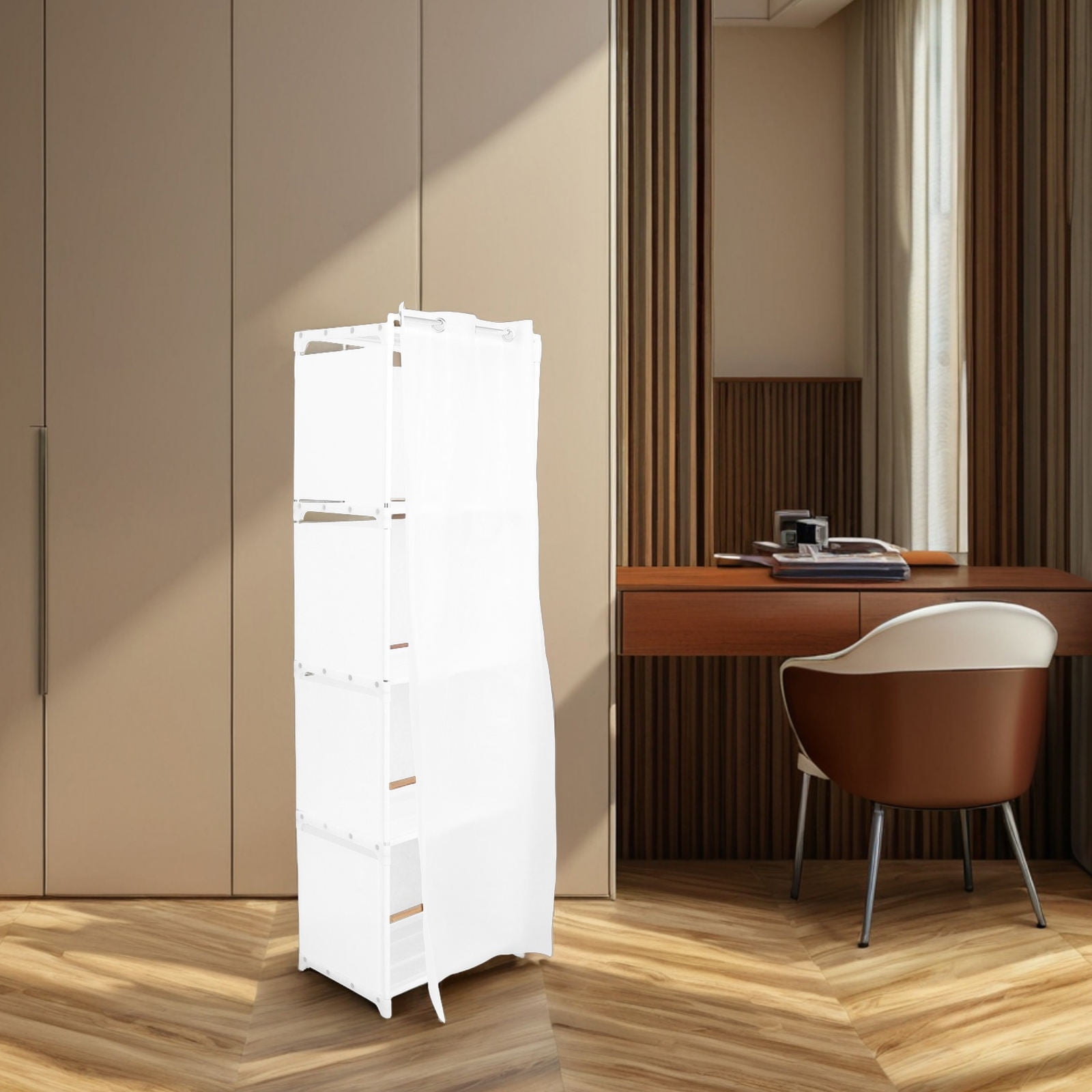 OUNONA Multi-Layer Small Wardrobe Bedroom Supply Floor Freestanding ...
