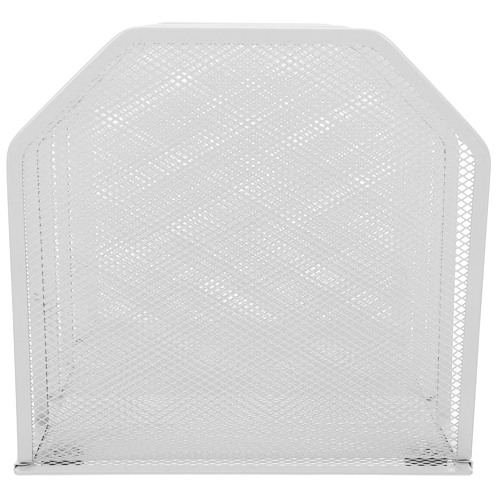 OUNONA Multi Section White Metal Desktop File Organizer for Efficient ...