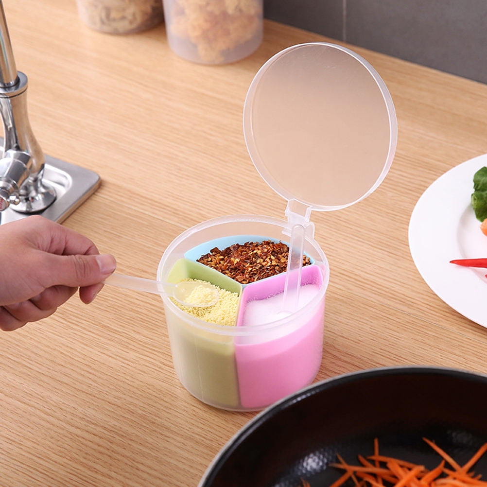 OUNONA Multicolor Seasoning Box with 3 Compartments Made of PP Material ...