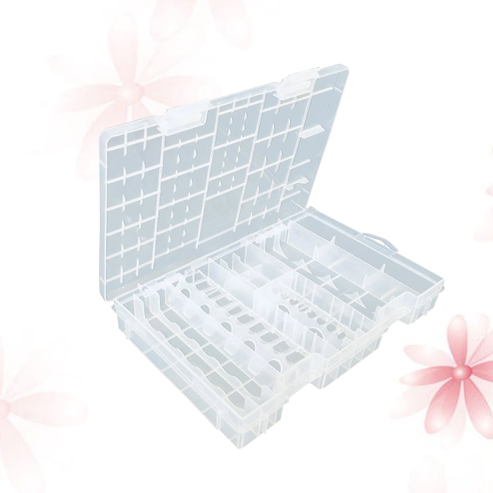 OUNONA Multifunctional Clear Portable Hard Plastic Battery Storage Case ...