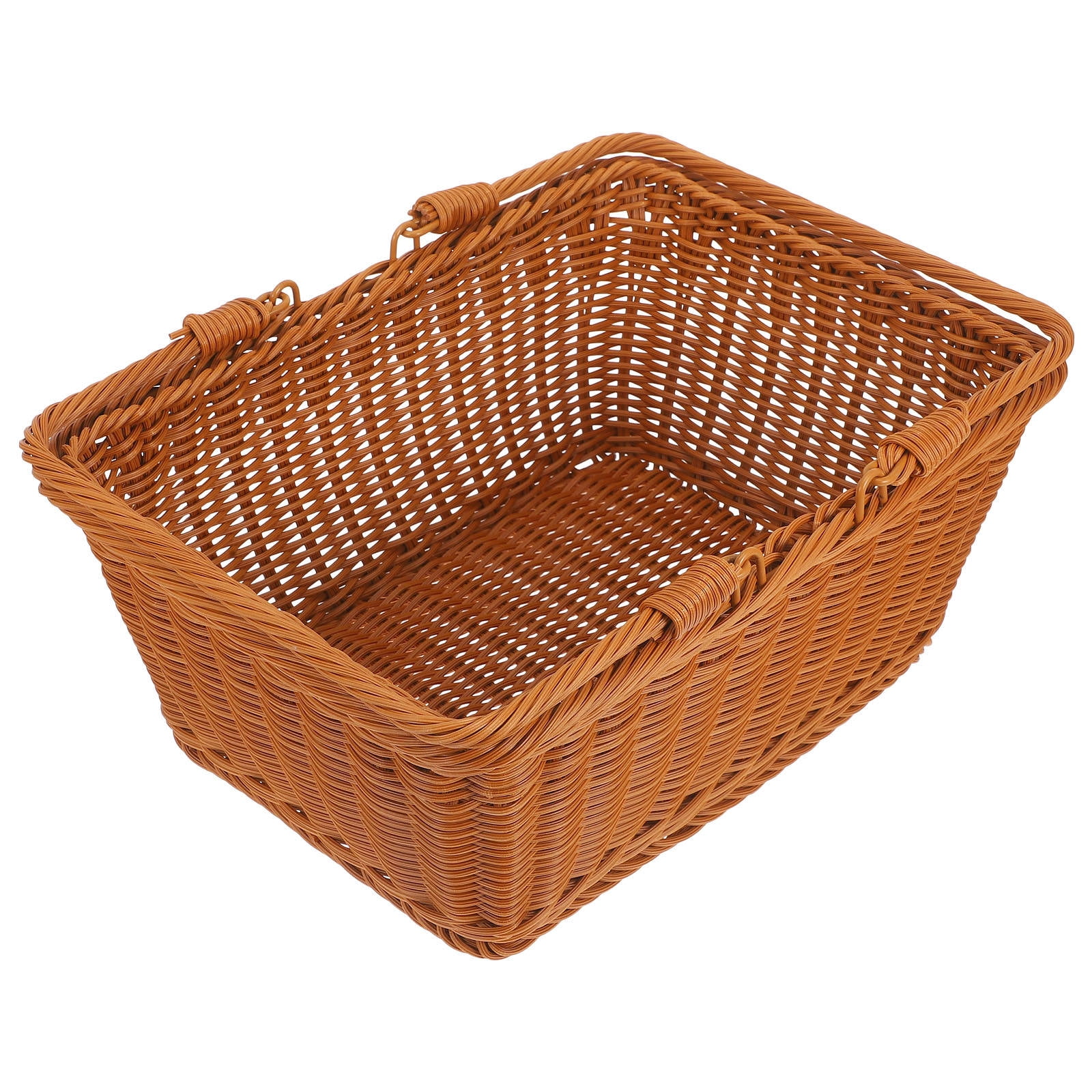OUNONA Multipurpose Basket Imitation Rattan Picnic Basket Handheld ...