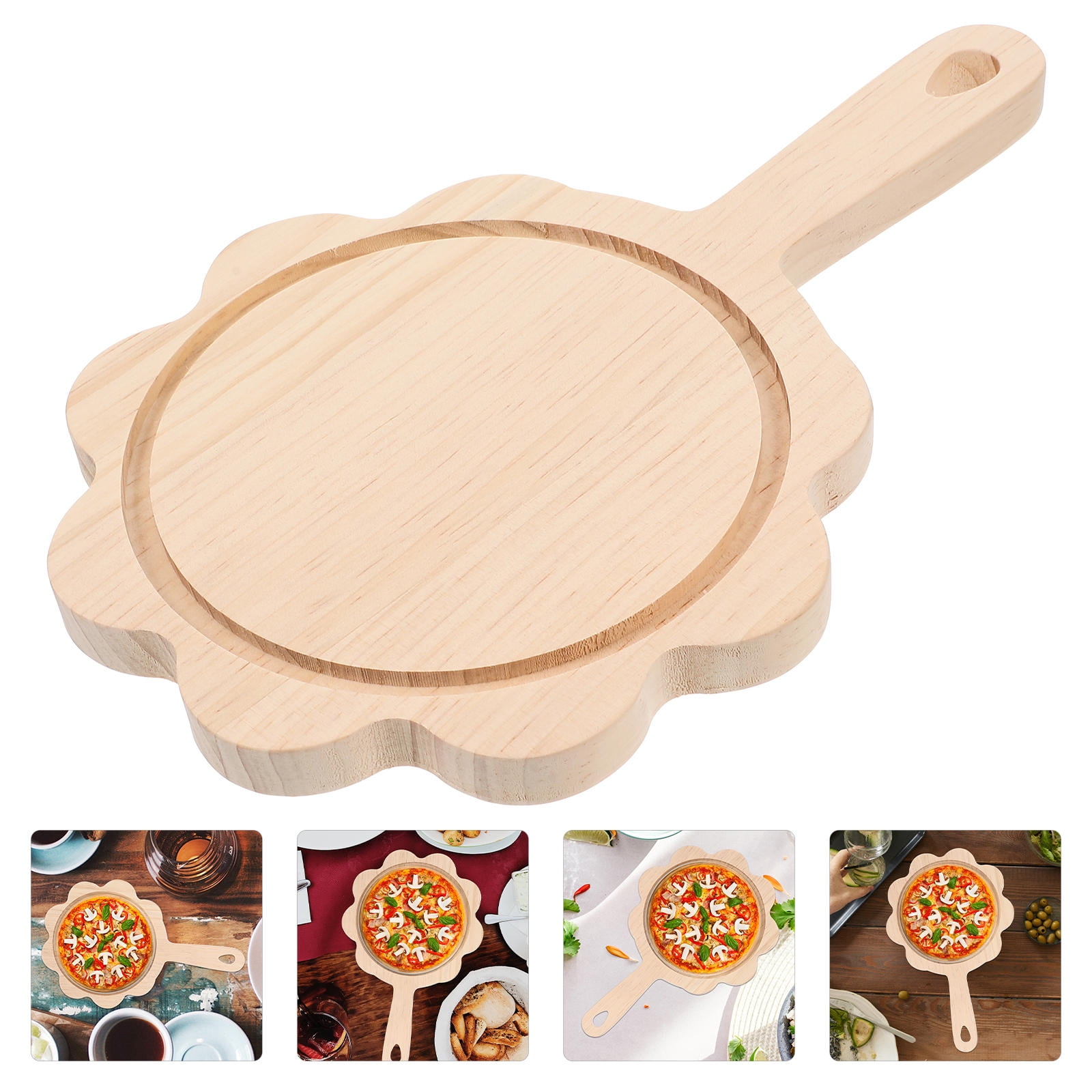OUNONA Multipurpose Steak Tray Pizza Wooden Paddle Multi-function Bread ...
