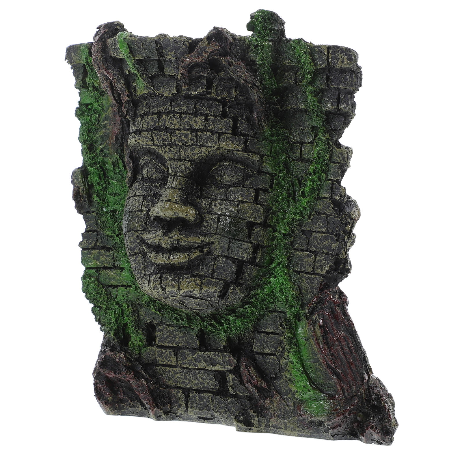 OUNONA Natural Fish Tank Decorations Retro Aquarium Human Face Wall ...