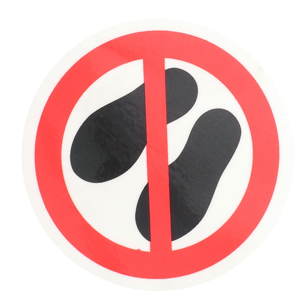 OUNONA No Step Here Warning Decal Round Sticker Do Not Step Sign ...