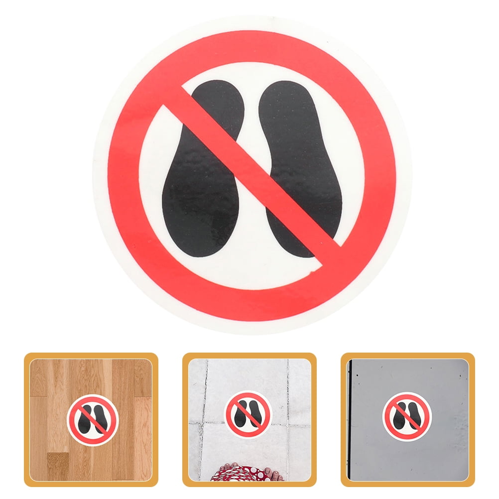 OUNONA No Stepping On Sign Warning Sticker Adhesive Safety Warning Sign ...