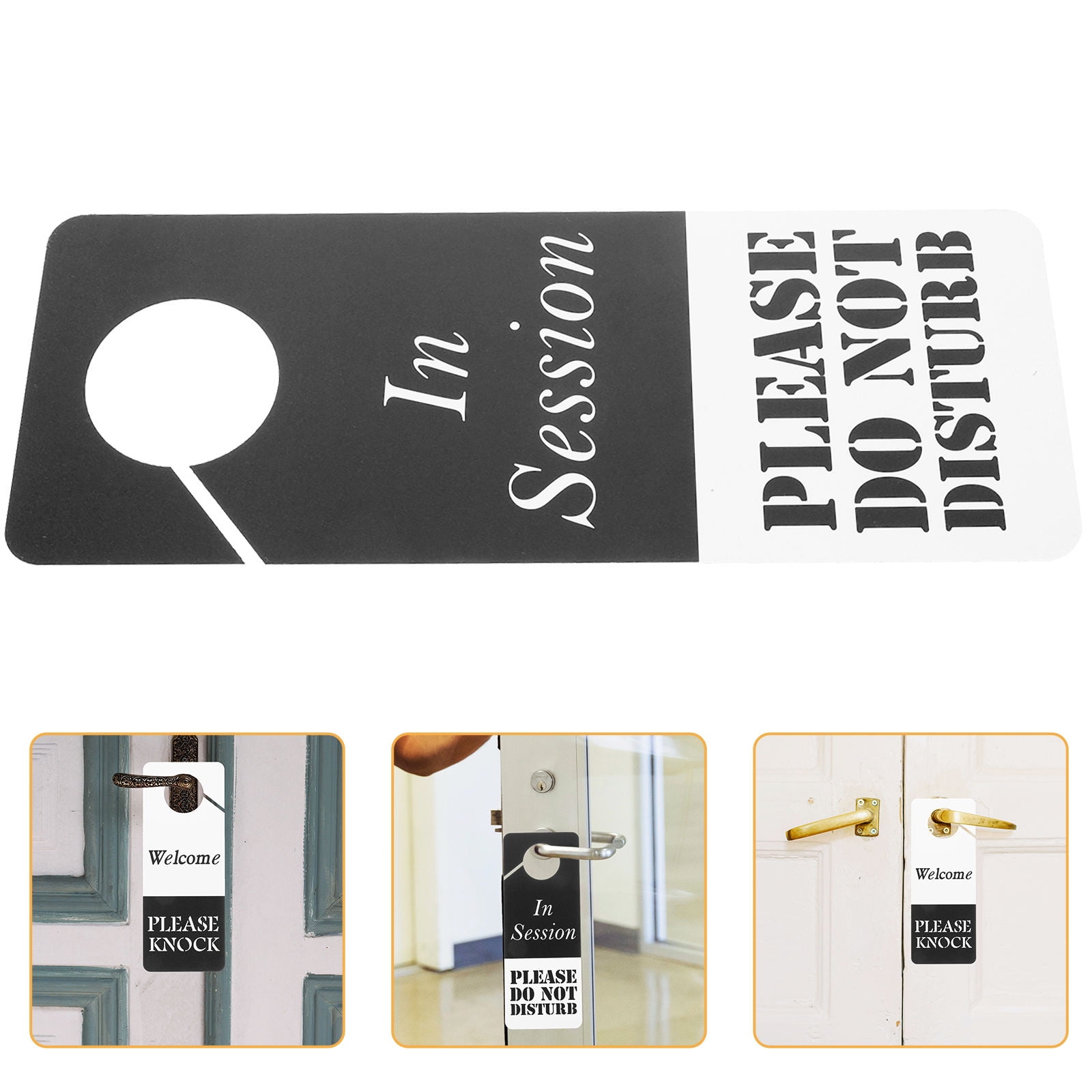 OUNONA Office Door Sign Double-sided Door Hanger Sign Please Knock Sign ...