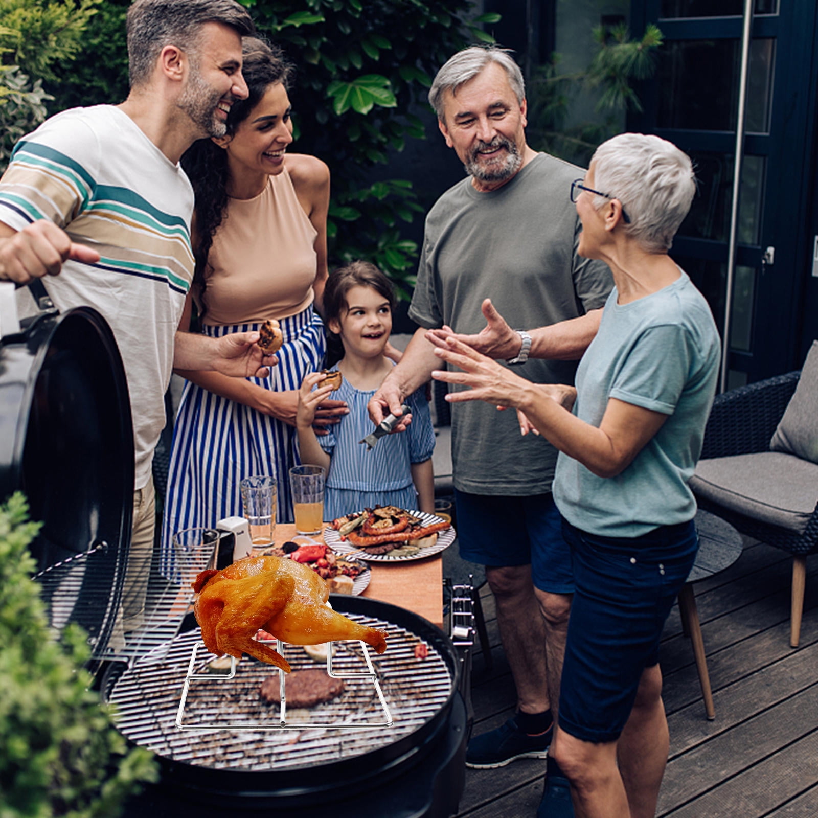 OUNONA Outdoor BBQ Chicken Plate Small Portable Grill Grilled Roast ...