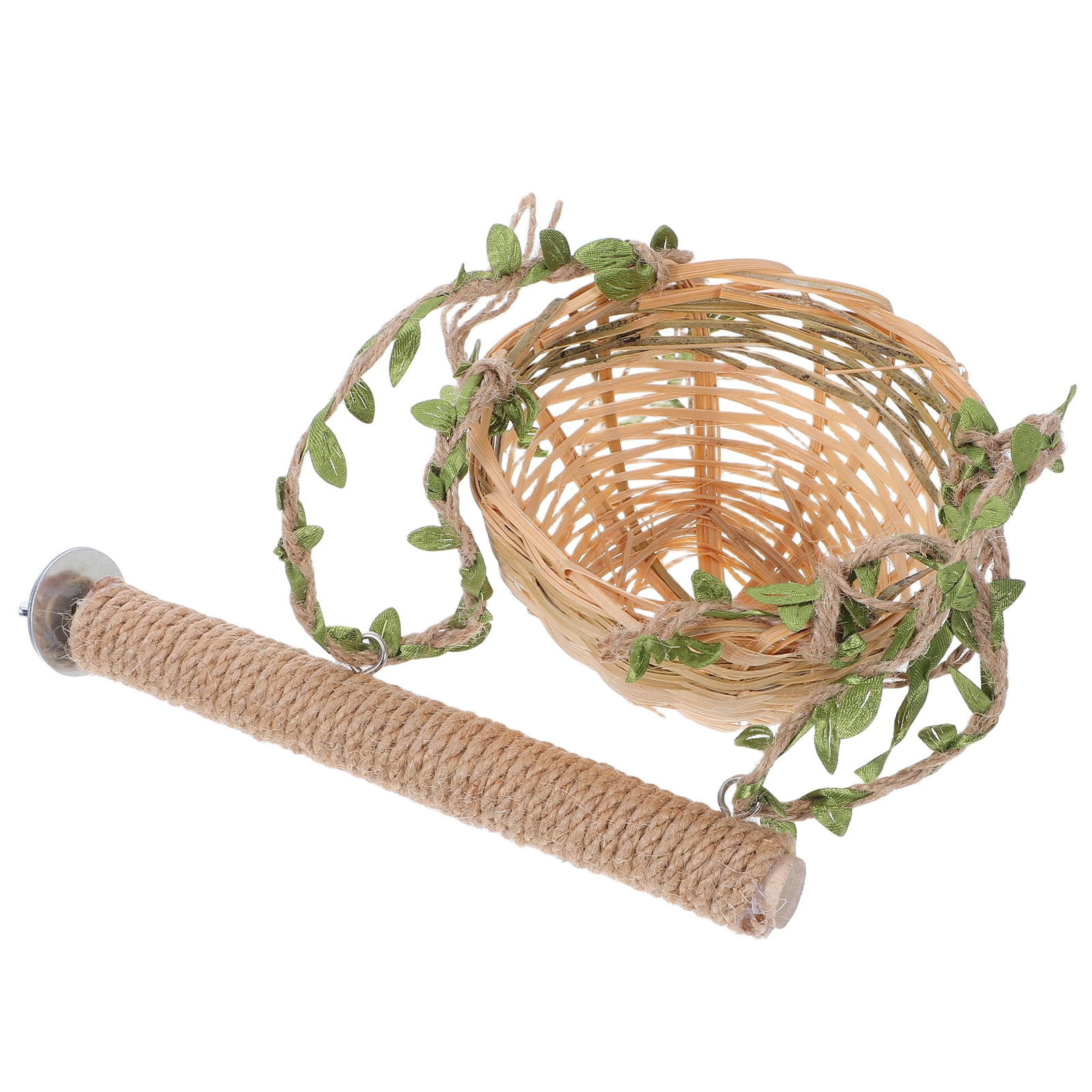 OUNONA Parrot Rack Toys Bird Cage Swings Straw Bird's Nest - Walmart.com