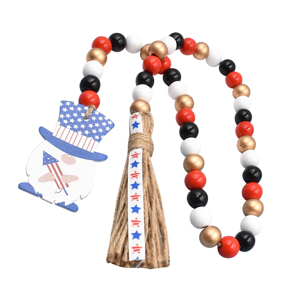 IFANLANDOR Hanging Wood Bead Garland Multi-Color for Home Garden ...