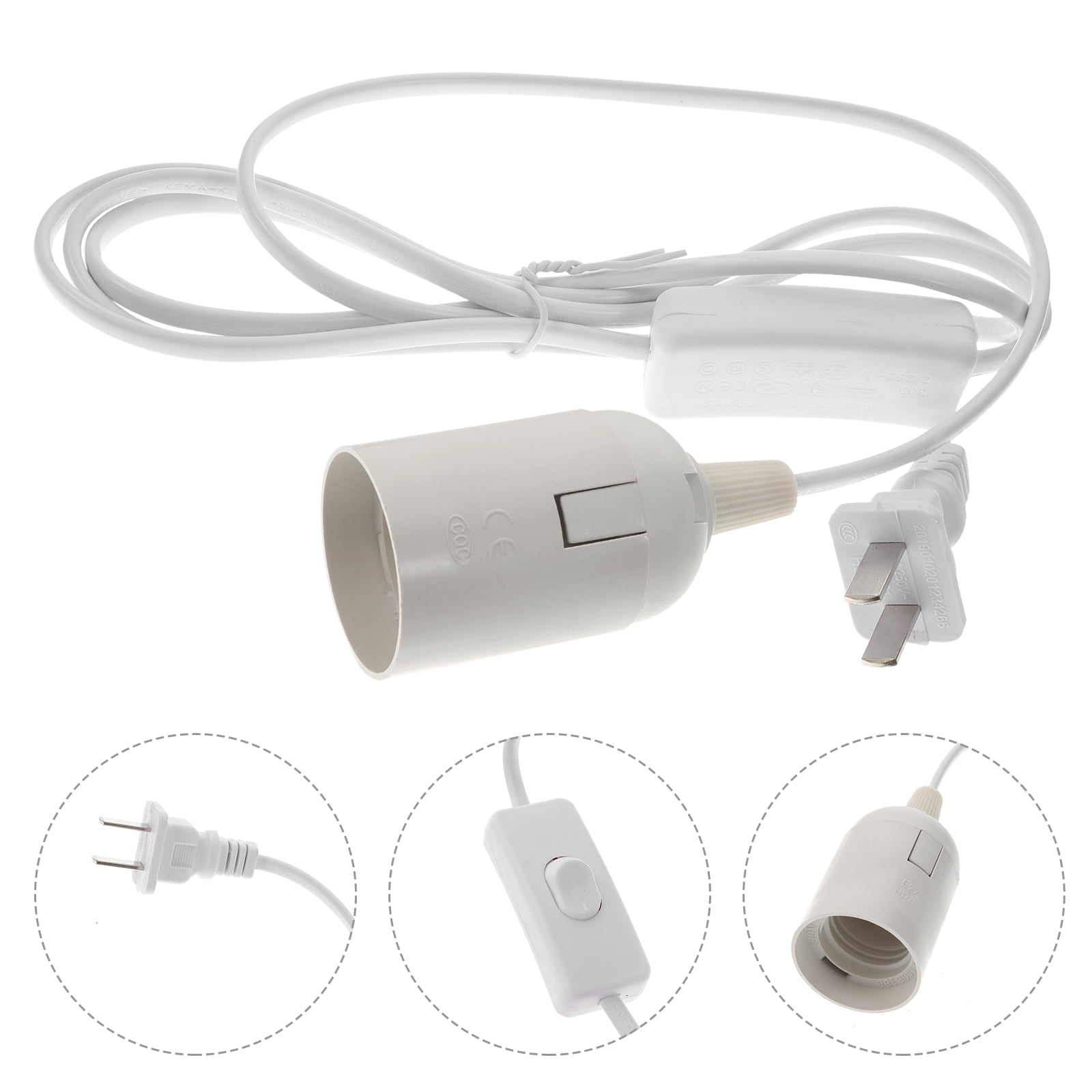 Homoyoyo White PVC Light Cord with Socket for Hotel and Commercial ...