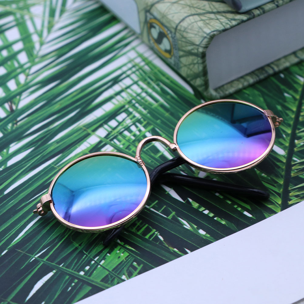 OUNONA Pet Sunglasses Funny Creative Prop Glasses for Cat Dog (Golden ...