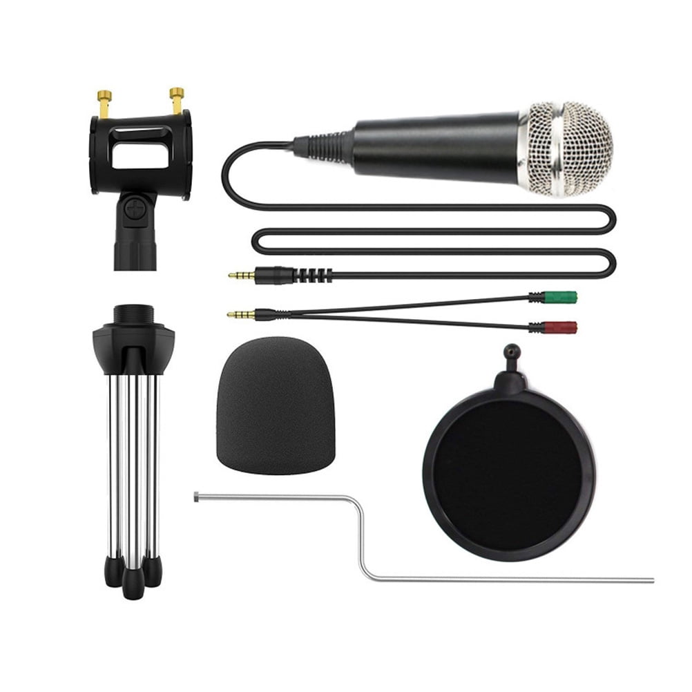 OUNONA Phone Stand for Live Streaming Selfie Light Microphone Black ...