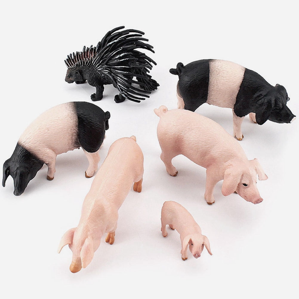 OUNONA Pig Model Toys for Kids Educational Plaything Assorted Color PVC ...