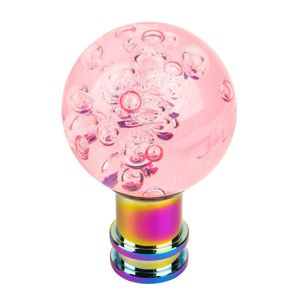 OUNONA Pink Acrylic and Stainless Steel Gear Shifter Knob for Car Use ...
