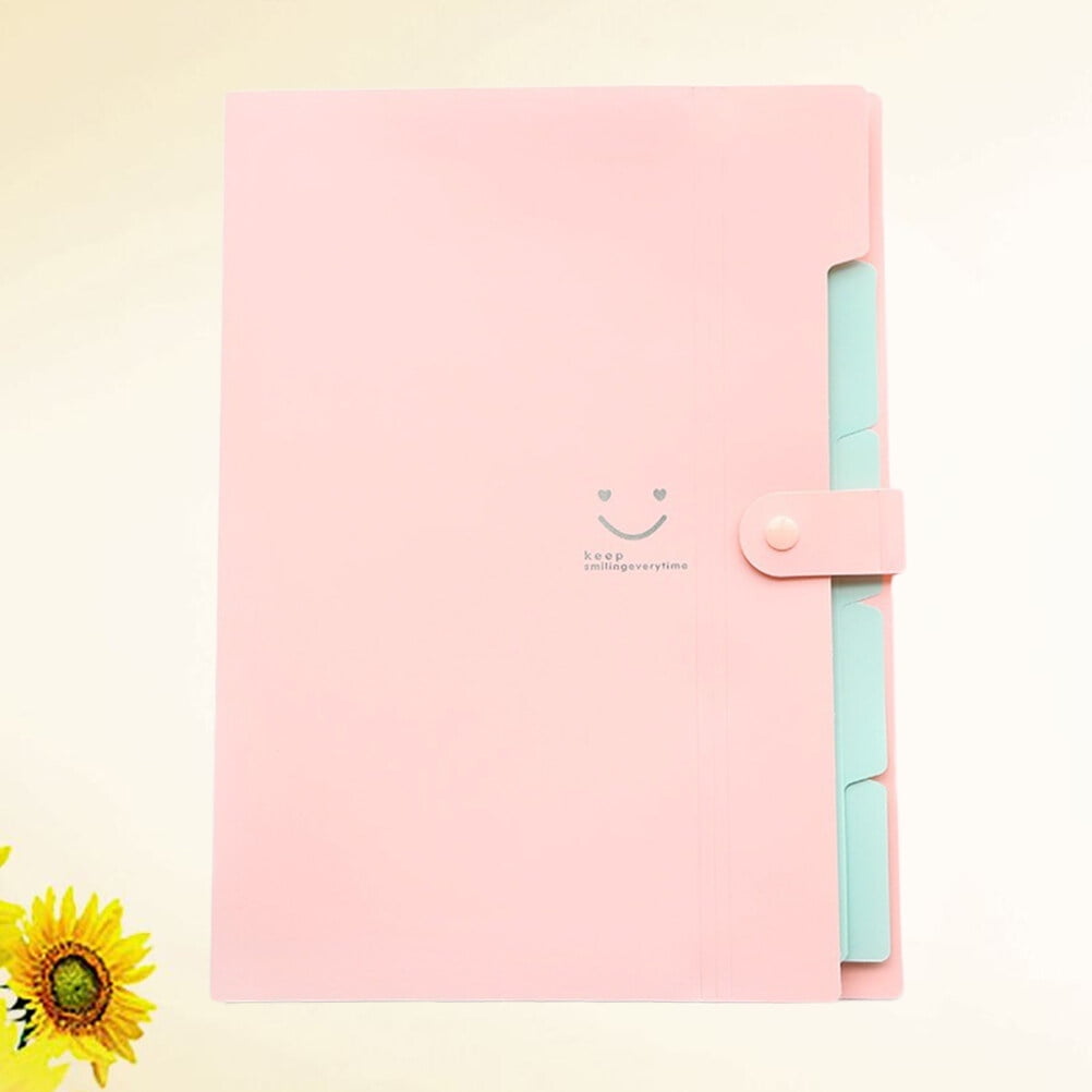 WEAVILUX Plastic Folders for Documents File Folder Pink 1Set Secure ...