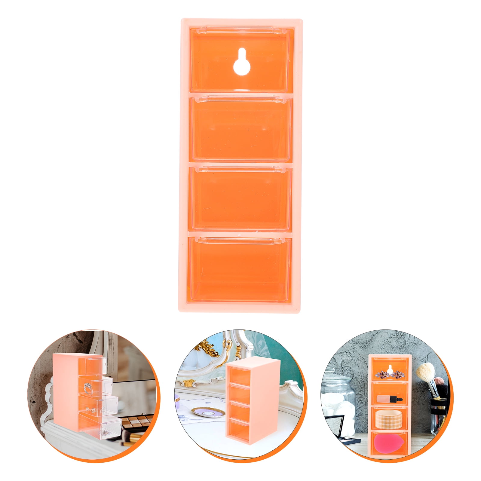 OUNONA Pink Multilayer Plastic Storage Box for Keys Lipsticks and Cards ...