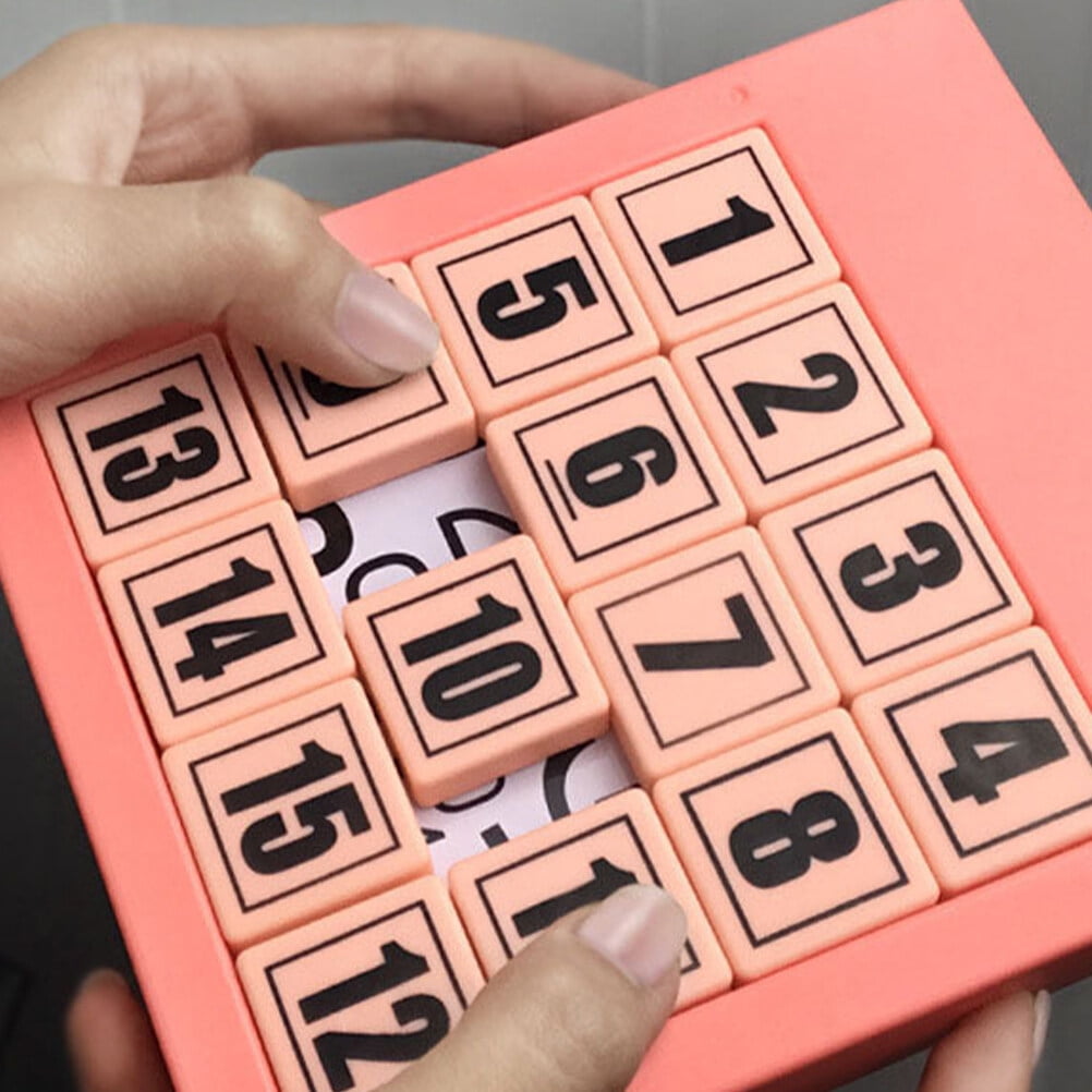 OUNONA Pink Sliding Number Puzzle Toy for Kids with ABS Material and ...