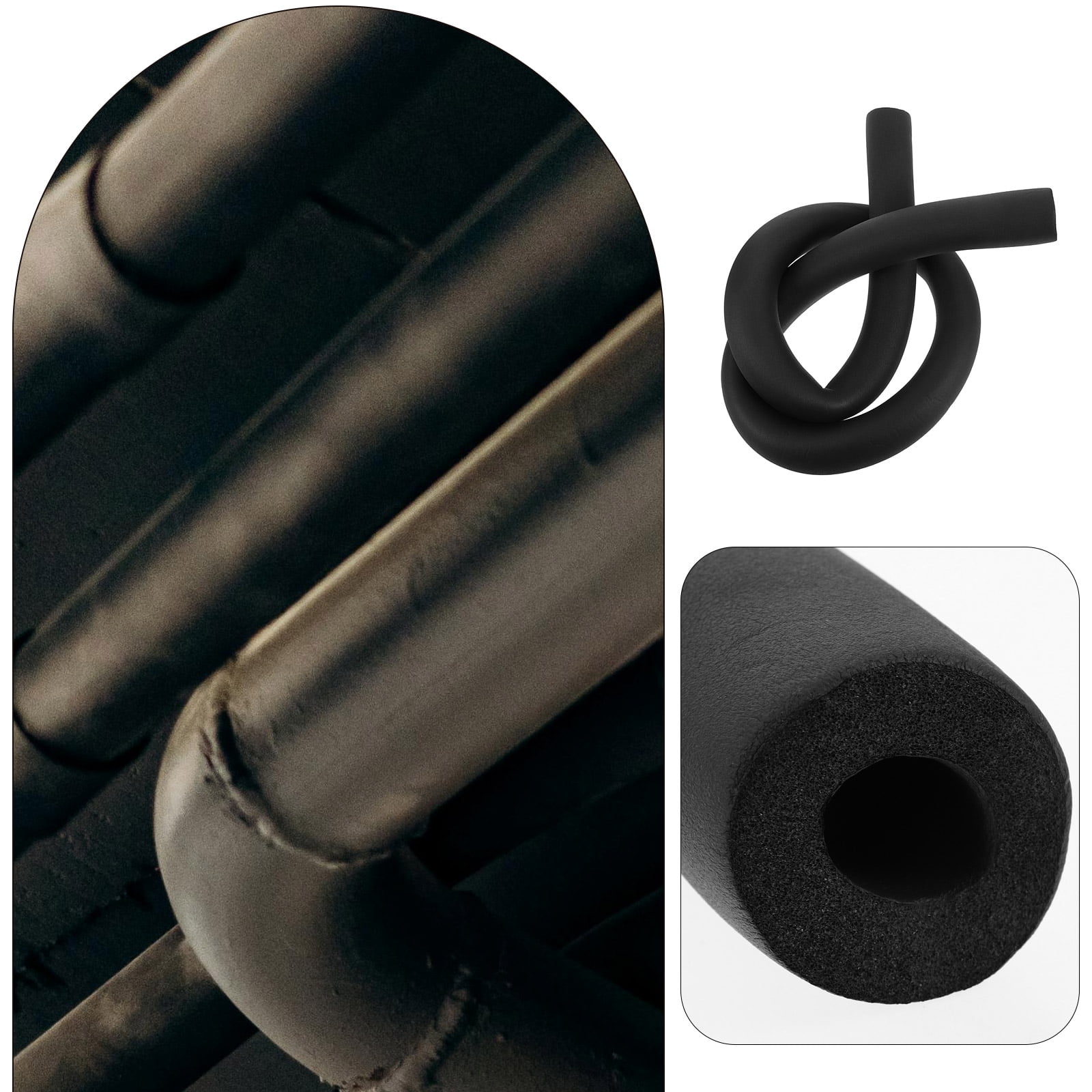 WEAVILUX Soundproof Foam Tubing Black 1Pack 25In Inner Diameter ...