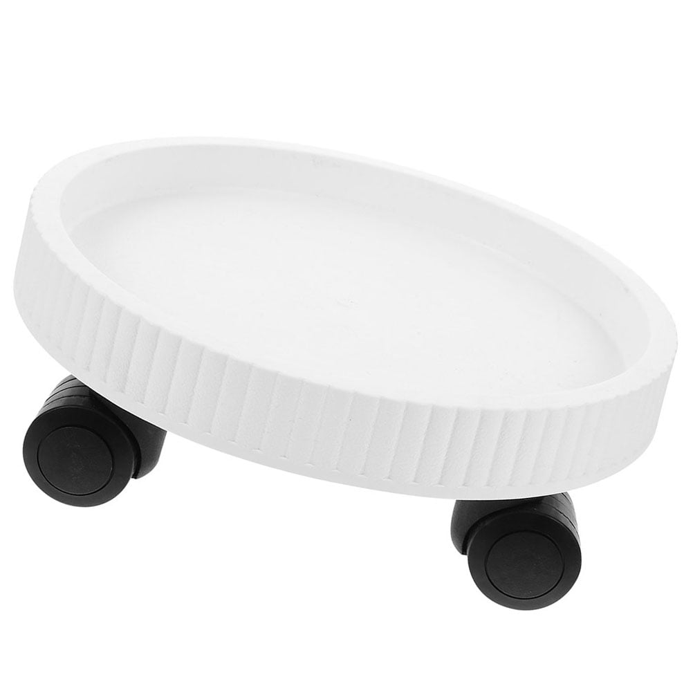 OUNONA Plant Pot with Wheels Casters Roller Base Trolley White ...