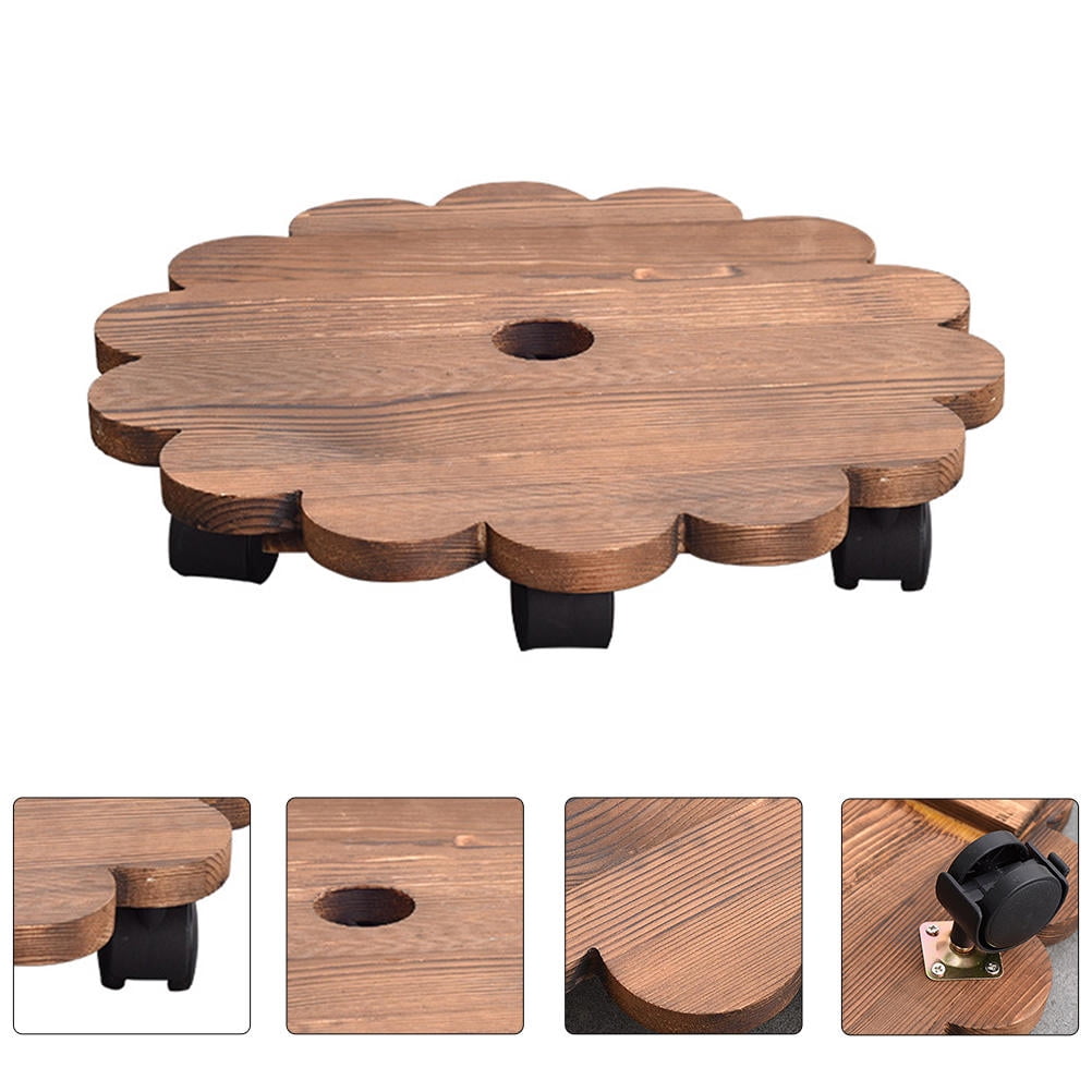 OUNONA Plants Moving Tray with Wheels for Easy Plant Transport, Brown ...