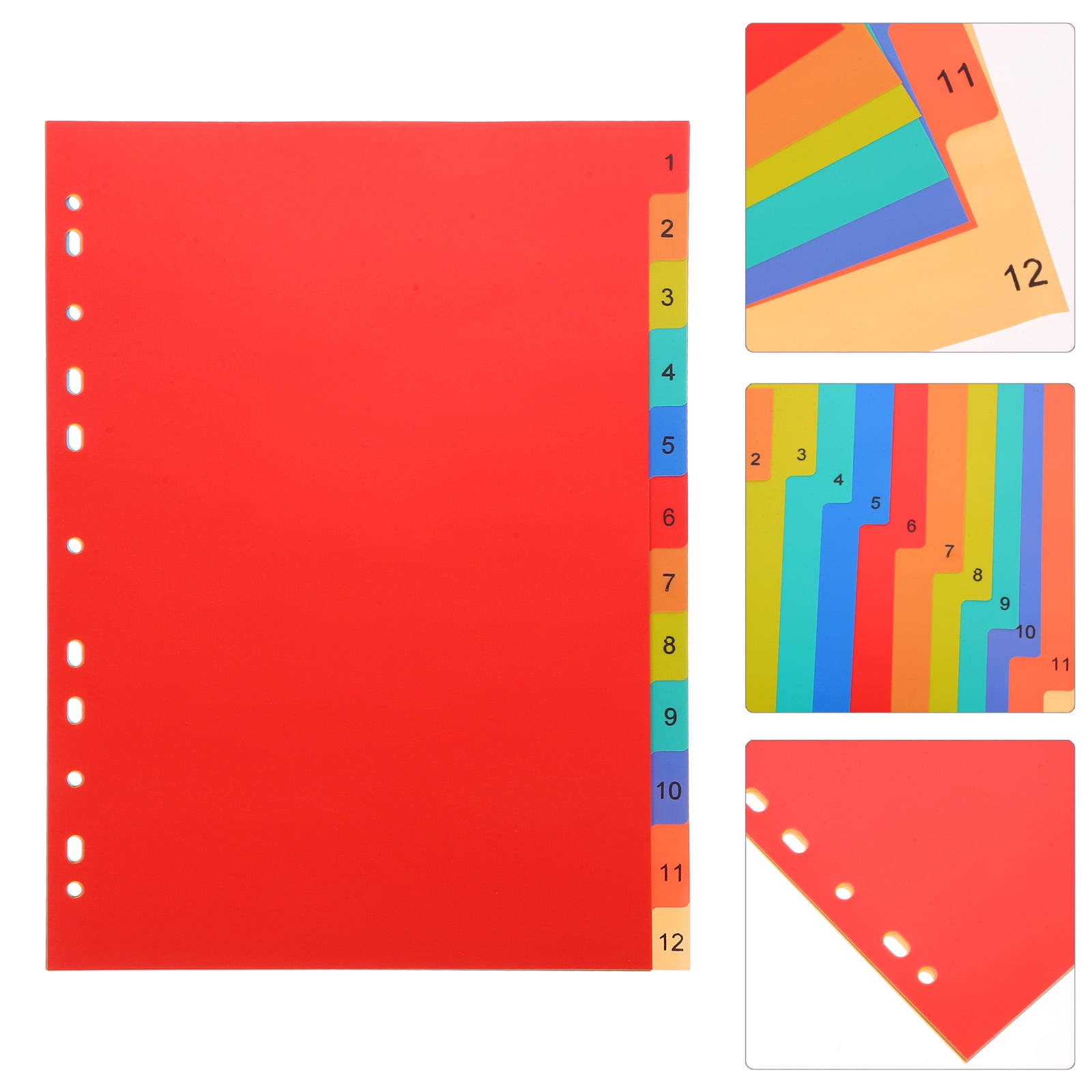 WEAVILUX Plastic Binder Index Divider Red Binder Divider PP 1Pack Books ...