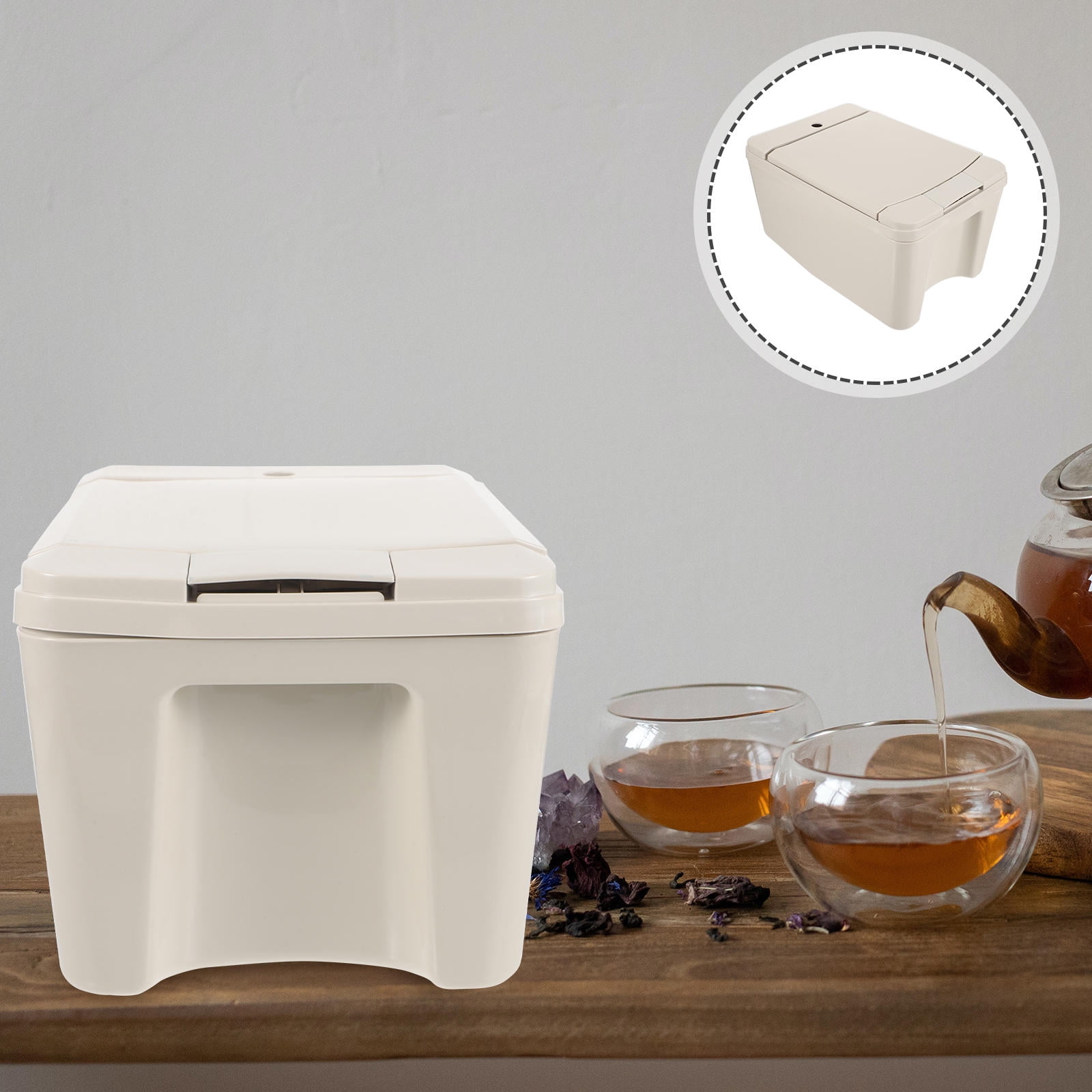 OUNONA Plastic Bucket with Wheels for Home Use Beige Color 1 Gallon ...
