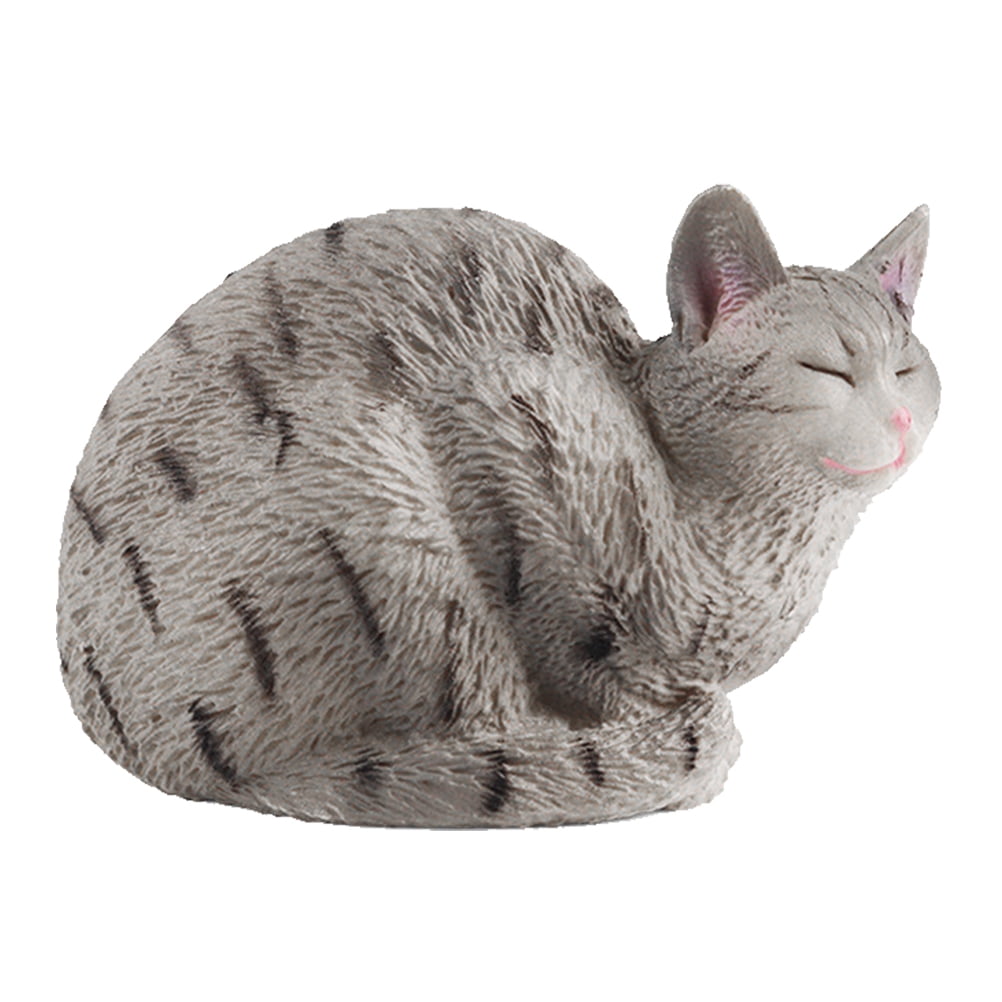 OUNONA Plastic Cat Garden Statue Garden Cat Adornment Plastic Cat ...
