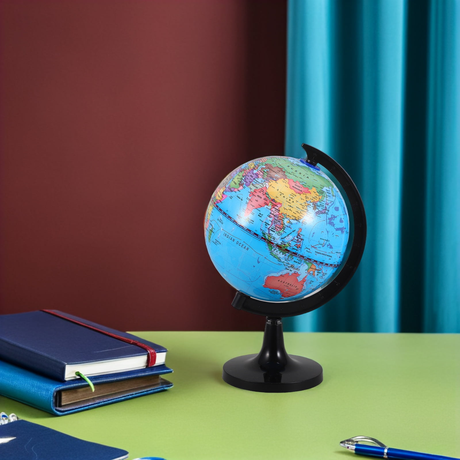 OUNONA Plastic Globe with Stand Multi Color Political World Map Teacher ...