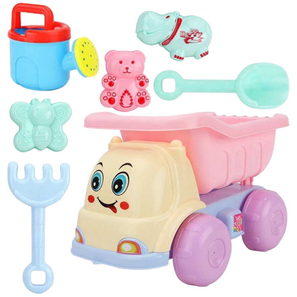 OUNONA Plastic Kids Sand Tools for Beach Playing Assorted Color 7pcs ...
