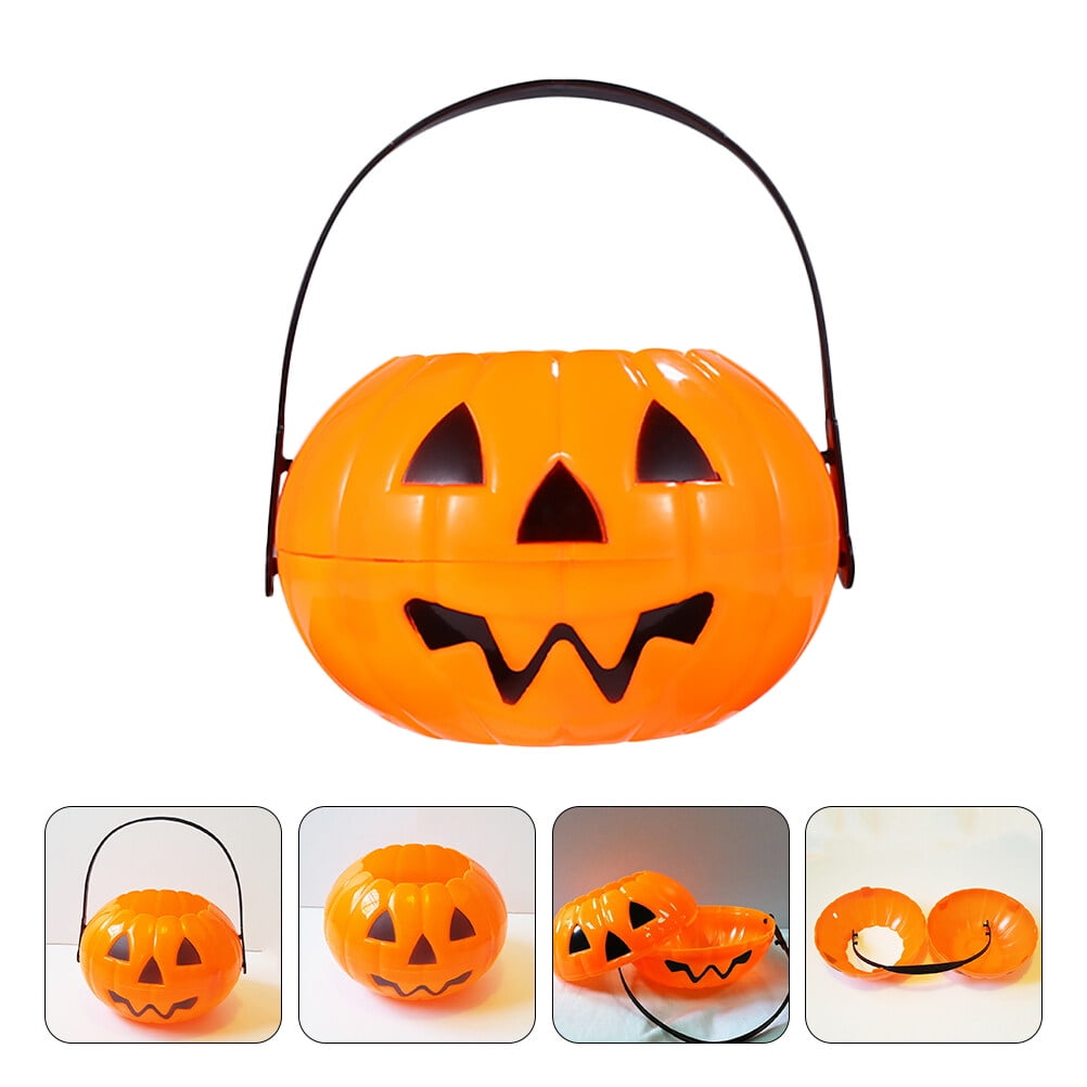 WEAVILUX Plastic Pumpkin Containers 2Set Theme Decoration Storage for ...