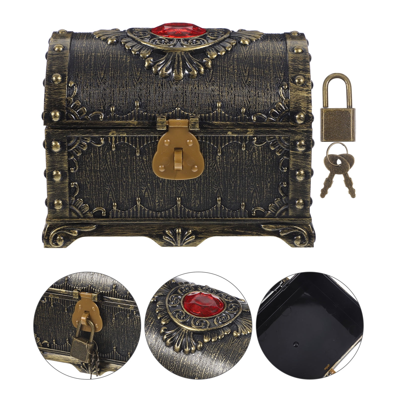 OUNONA Plastic Vintage Treasure Chest Coin Box Treasure Chest Pirate ...