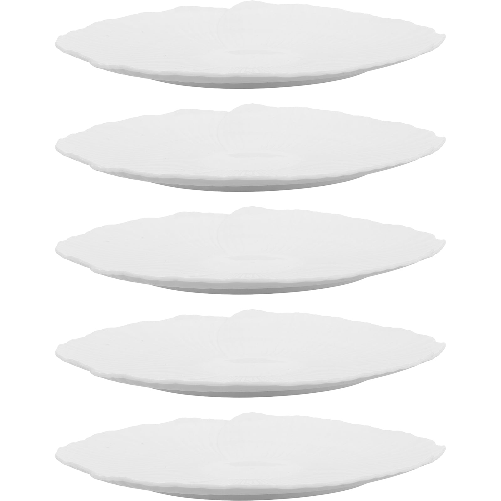 OUNONA Plastic White Plates with Scalloped Edges Serving Plates Pasta ...