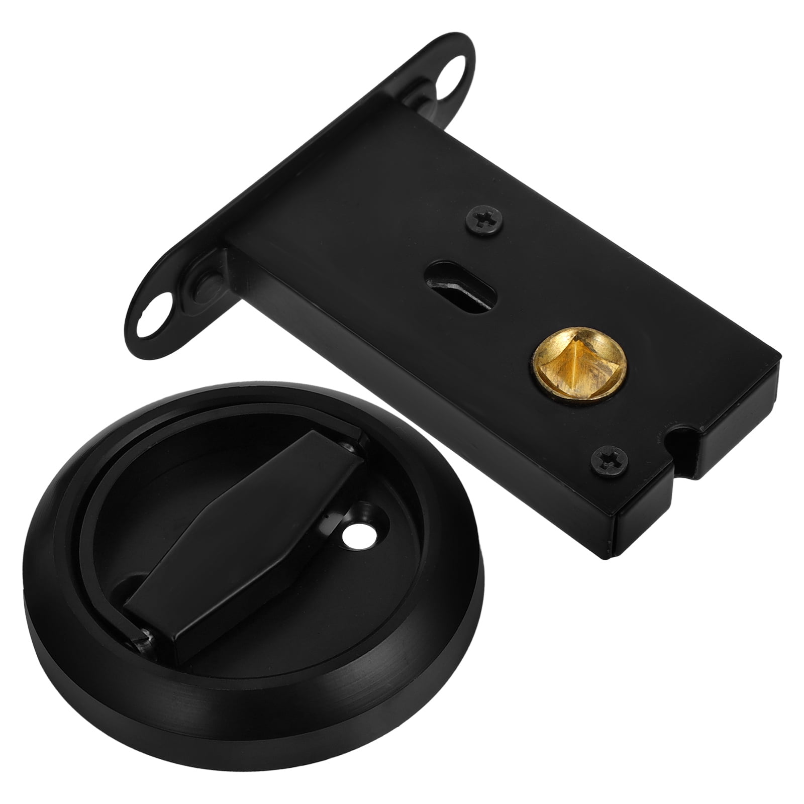 OUNONA Pocket Door Hardware Black Stainless Steel Pocket Door Lock ...
