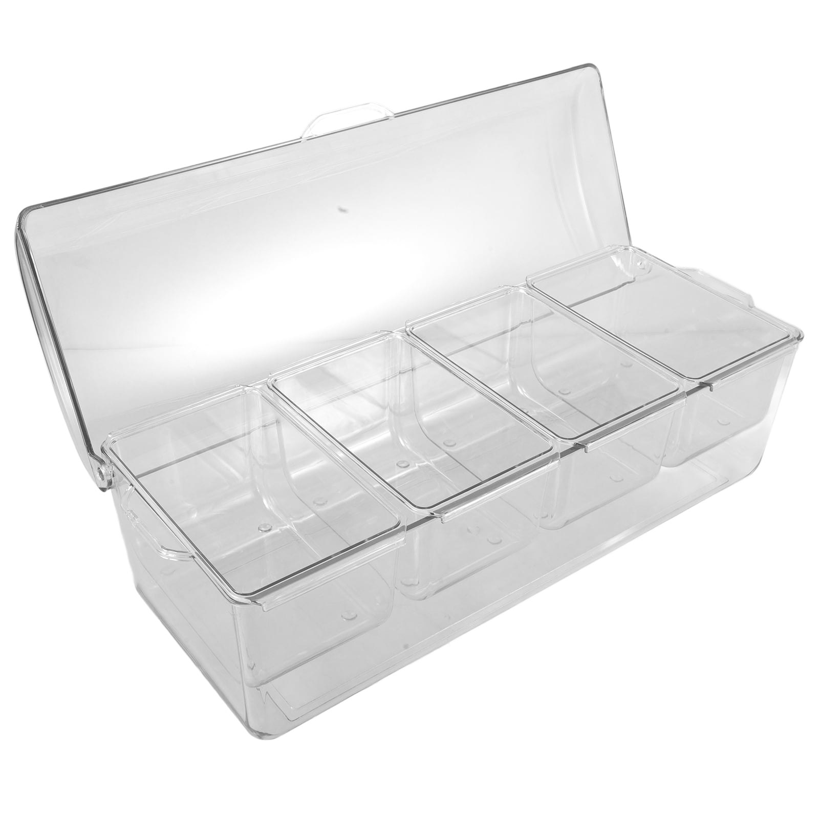 OUNONA Portable Condiment Tray Divided Box Salad Platter for Parties ...