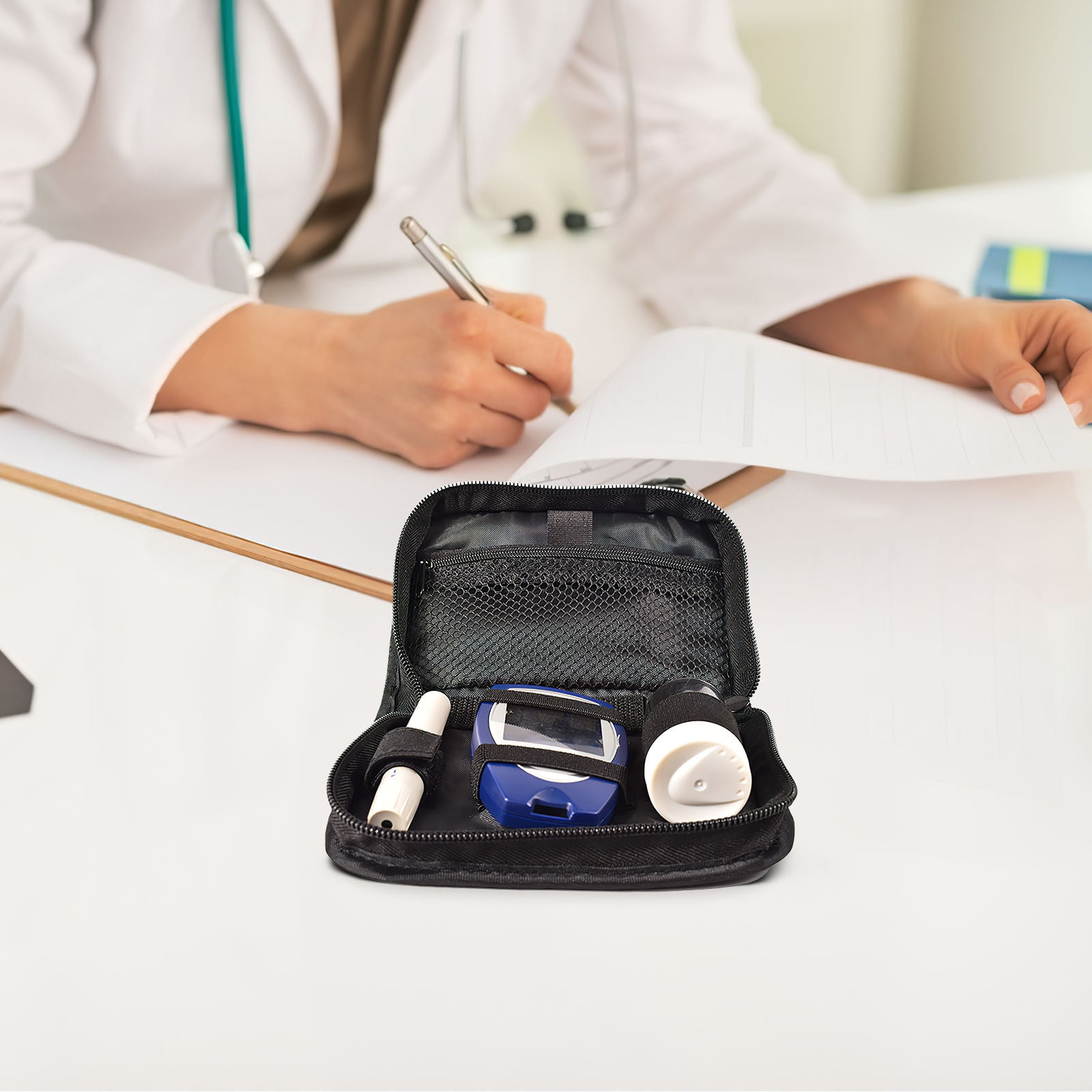 OUNONA Portable Glucose Meter Case For Diabetic Supplies Travel ...