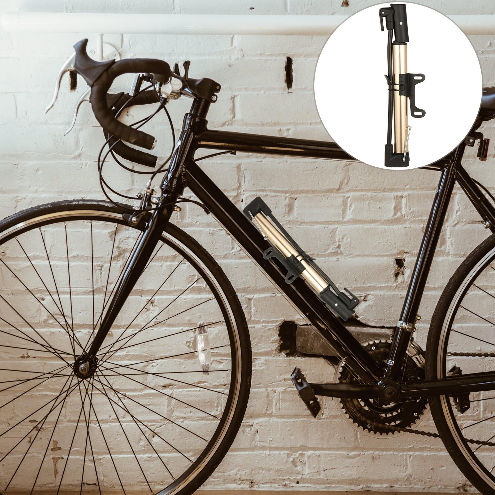 OUNONA Portable High-pressure Air Cylinder Mini Bike Pump with Gauge ...