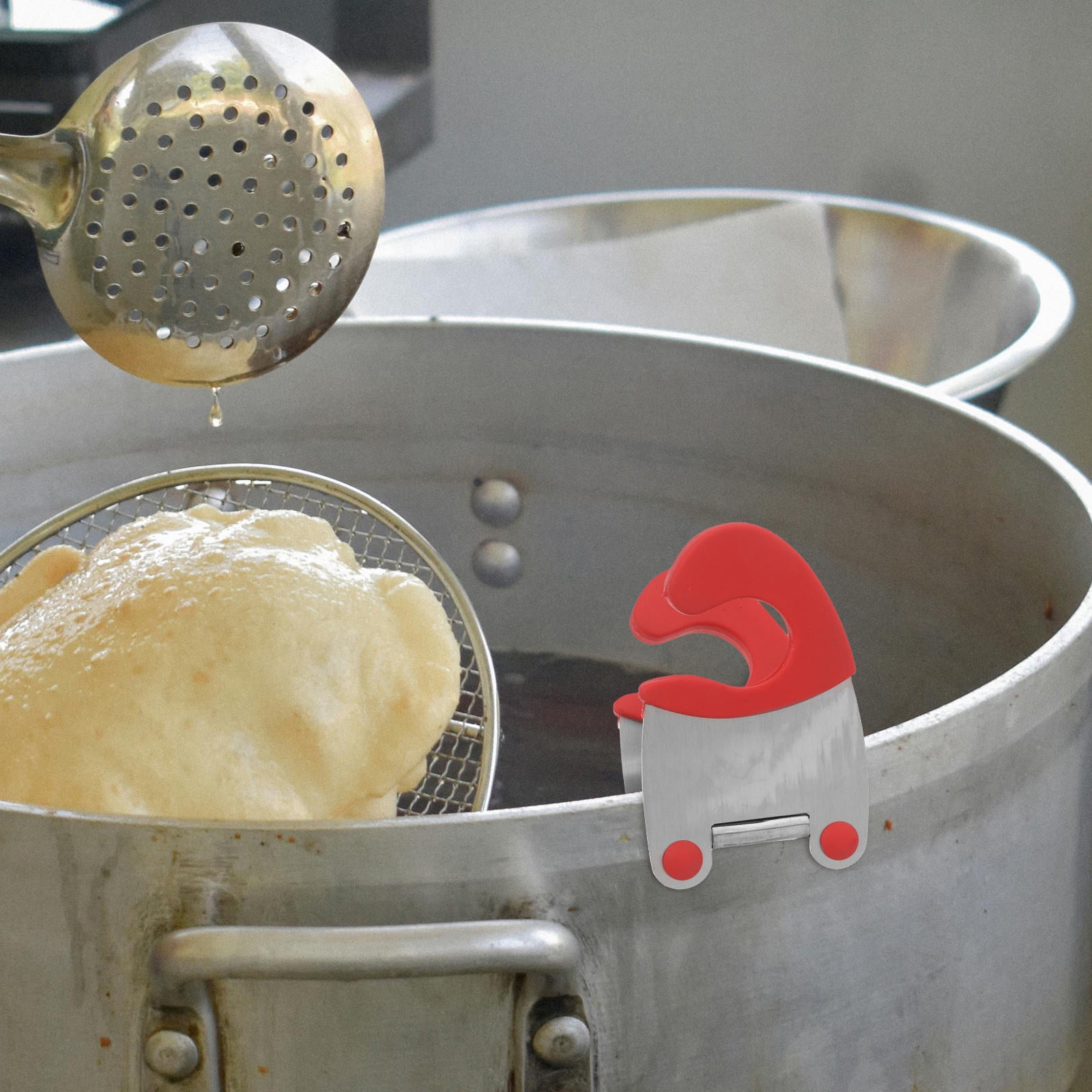 OUNONA Pot Lid Clip And Spill Stopper Kitchen Utensil Rest Stainless ...